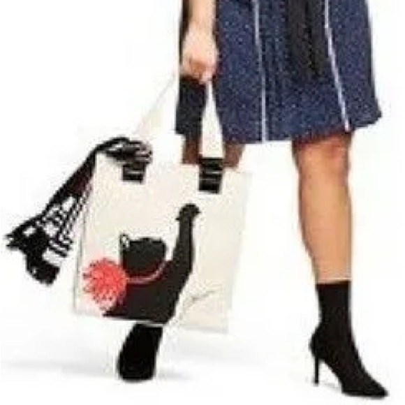 Jason Wu | Bags | Canvas Tote Bag With Cat Design | Poshmark